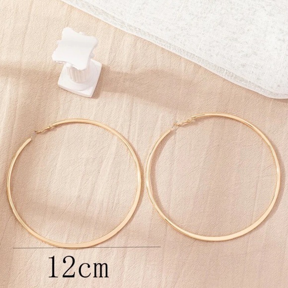 Kathrono | Jewelry | Awesome Oversized Jumbo Metallic Hoop Earrings ...